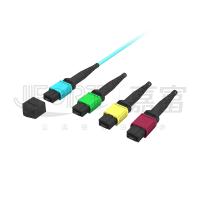 China LSZH MPO to LC Breakout Cable OS2 G657A1/A2 12 Cores 3M Single Mode Fiber Patch Cord for sale