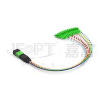 China MPO-LC 0.9mm 12-Core Breakout Cable Customized Length SM G657A1 Fiber Patch Cord for sale