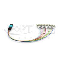 China SENKO MPO LC Breakout Cable Low Loss 850/1300nm 12 Fiber Fiber Optic Patch Cord for sale