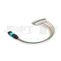 China SENKO MPO LC Breakout Cable Low Loss 850/1300nm 12 Fiber Fiber Optic Patch Cord for sale