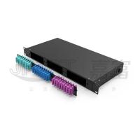 China 1U Fixed Patch Panel Capacity 12/24/48 Fiber Rack Mount Patch Panel Optonal LC/SC/FC/ST Adapters for sale