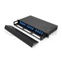 China 1U Fixed Patch Panel Capacity 12/24/48 Fiber Rack Mount Patch Panel Optonal LC/SC/FC/ST Adapters for sale