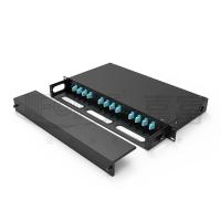 China Cold Rolled Steel Fiber Patch Panel 24 Fibers 19 Inch Rack Mount 12 Slots Tray SC LC FC ST Fixed ODF for sale