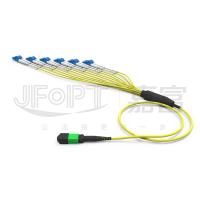 China 12 Core MPO to 6x LC Duplex Breakout Cable SM OS2 0.9mm Customizable for sale