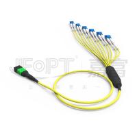 China 12 Core MPO to 6x LC Duplex Breakout Cable SM OS2 0.9mm Customizable for sale