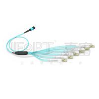 China MPO to LC Breakout Cable 12 Fibers OM3 OM4 Non-Flush Patch Cord 100G for sale