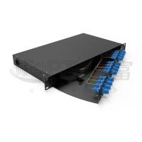 China 1U Rotating Fusion Splice Tray Fiber Patch Panel 48 Cores Cold Rolled Steel Rack Mount Cabinet for sale