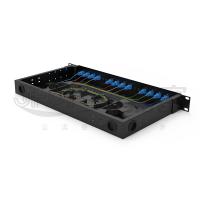 China 1U Rotating Fusion Splice Tray Fiber Patch Panel 48 Cores Cold Rolled Steel Rack Mount Cabinet for sale