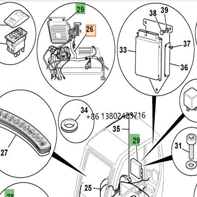 China Construction Machinery Parts 332/J3254 332/K2954 332/K8925 332/K0486 Cabin Wiring Harness for JCB JS200 JS220 JS210 Excavator for sale