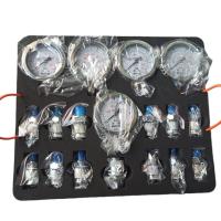 China 5 Gauges Hydraulic Pressure Gauge Excavator Diagnostic Tool Hydraulic Pressure Test Kit Excavator Hydraulic Pressure Gauge for sale