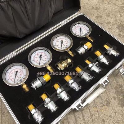 China 4 Gauges Hydraulic Pressure Gauge Portable Hydraulic Pressure Test Kit for Excavator Diagnostic Tool for sale