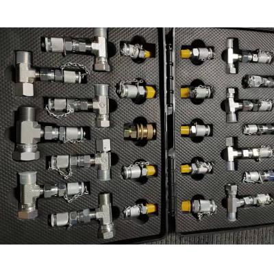China Excavator Engine Parts Hydraulic Pressure Gauge Set Diagnostic Test Kits Tee Joint Box for sale