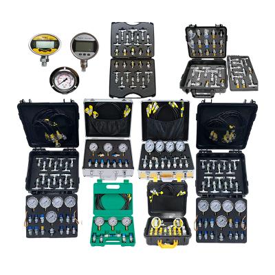 China Excavator Hydraulic Diagnostic Tool Gauge Hydraulic Pressure Gauge Kits Tee Joint Box for sale