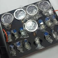 China Construction Machinery Parts Universal 5 Gauges Hydraulic Pressure Gauge Tester With Tee Joint Set Tee Connector Box for sale