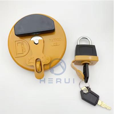 China 7x7700 Excavator Spare Parts Fuel Tank Cap With Lock for E320b E320c E320d Cover 320b 320c 320d for sale