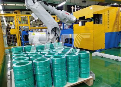 China Cable Coil Shrink Wrapping Machine with Robot Stacking 300m/min 6-Axis for sale