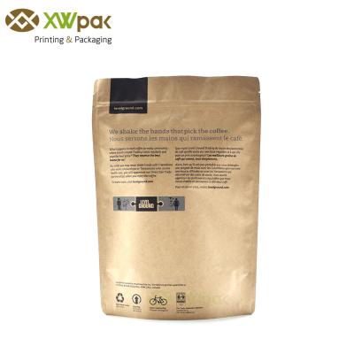 China Stand Up Kraft Coffee Bean Packaging Bags With Valve Custom Printing Eco Friendly for sale