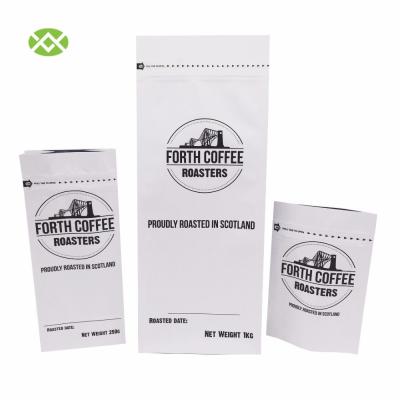 China k Aluminum Foil Coffee Bean Packaging Bags White Color Customized Size for sale