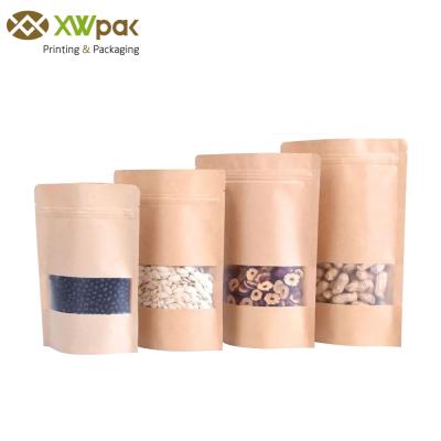 China 250g / 500g / 1kg Stock Coffee Bags Brown Kraft Paper Material Custom Color for sale