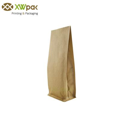 China Block Bottom Stock Coffee Bags Kraft Paper Material For 250g / 500g Coffee Bean for sale
