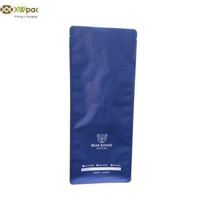 China MOPP / Kraft Paper Flat Bottom Coffee Bags Sealable Gravure / Offset Printing for sale