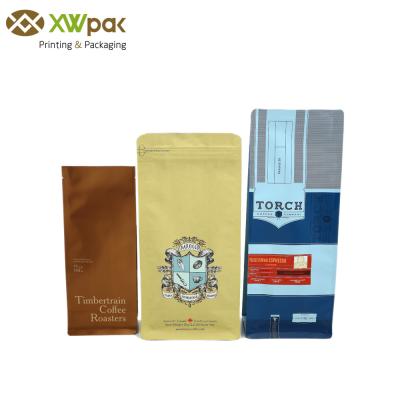 China Side Gusset Flat Bottom Coffee Bags Custom Printed With Valve Colorful for sale