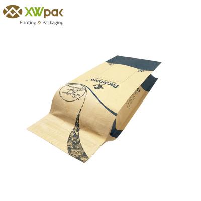 China Gusseted Reusable Coffee Bean Bag , Black Metallic Plastic Biodegradable Brown Paper Bags for sale