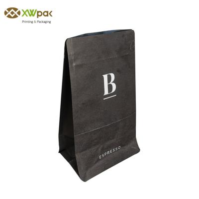 China Matt Coffee Bean Packaging Bags With Valve Flat Block Bottom Side Gusset for sale