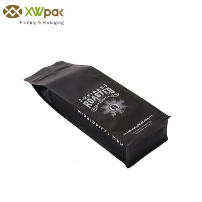 China Black One Way Valve Coffee Bean Packaging Bags Custom Printed With Tin Tie for sale