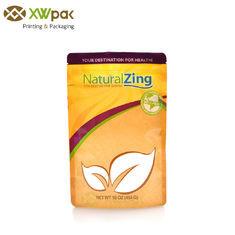 China Yellow PE Stand Up Coffee Pouches 135 Microns Thickness Lightweight For Cafetiere for sale