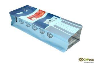 China Foil k Custom Printed Coffee Bags , Quad Seal Roasted Coffee Bags Degassing Valve for sale