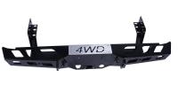China OEM Black Off Road Rear Bumper for Hilux Revo Vigo Ranger - 3.0mm Steel Construction with License Plate Light for sale
