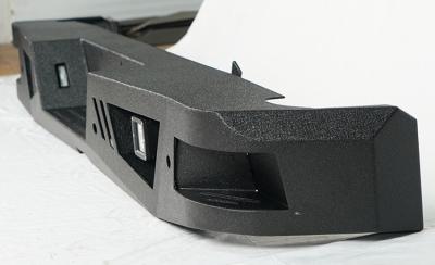 China Steel Stepside Offroad Rear Bumper for Ford F150 Pickup Truck with 2 LED Lights and Black Powder Coating for sale