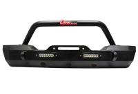 China Jeep Wrangler JL JK Front Bull Bar - 3.0mm High-Strength Steel Bumper with LED Lights - Black Powdercoat Finish for sale