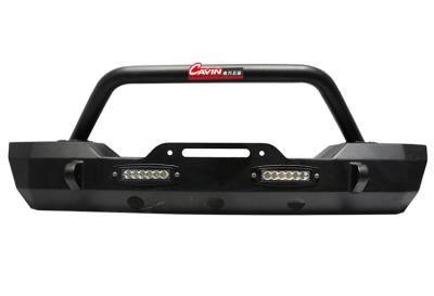 China Jeep Wrangler JL JK Front Bull Bar - 3.0mm High-Strength Steel Bumper with LED Lights - Black Powdercoat Finish for sale