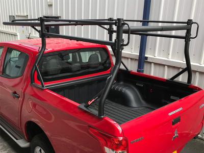 China Black Steel Cargo Rack Bed Roll Bar for Pickup Trucks - 800 lb Capacity, 3mm Plate Construction for sale