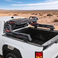 China Matte Black Steel Sport Roll Bar Universal 4x4 Pickup Truck Roll Bar With Luggage Compartment LED Brake Light for Revo 2015 for sale