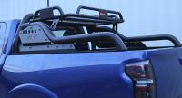 China Black Steel 4X4 Sport Roll Bar with Roof Rack - 300lb Capacity for Hilux Revo Ford Ranger Pickup Trucks for sale