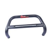 China Black Steel Bull Bar Front Bumper Grille Guard - 3.0 Inch Steel Construction with LED Lights for Toyota Hilux Revo for sale