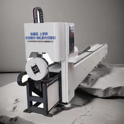 China 100mm Manual Adjusting CNC Fiber Laser Tube Cutter 380V 50Hz Dual Servo Motors for sale