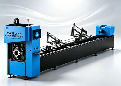 China 3000W Metal Tube Laser Cutting Machine Semi-Automatic Feeding ±0.02mm Accuracy 6000mm Length for sale