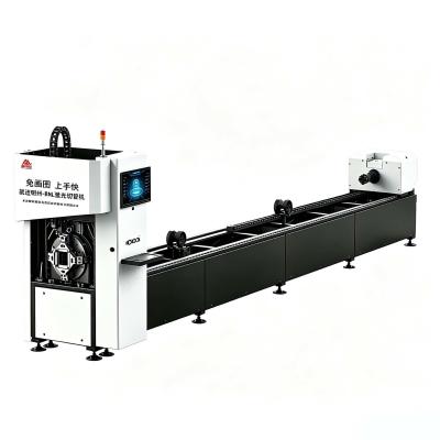 China 1500W Intelligent CNC Fiber Laser Tube Cutting Machine 6m Round Square Oval for sale