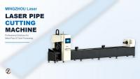 China MINGZHOU Laser Q12Y 1500W Laser Tube Cutting Machine for Metal Furniture, Gates and Door Manufacturing for sale