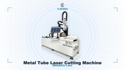 China Mingzhou Laser Double Chuck CNC Laser Tube Cutter with ±0.02mm Accuracy and Automatic Hole Pattern Generation for sale