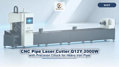 China 2000W CNC Pipe Laser Cutter with Precision Chuck for Heavy Iron Pipe Processing for sale