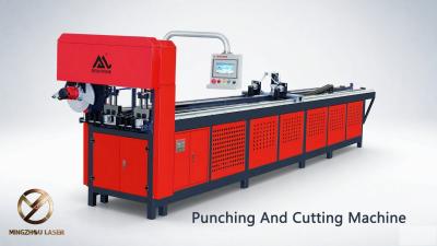 China Mingzhou Laser Hydraulic Louver Hole Punching And Cutting Machine with 80KN Punching Force CNC Touchscreen Operation and Integrated Saw Blade Cutting for sale