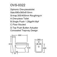 China Glaze Inside Porcelain One Piece Elongated Toilet For Small Space for sale