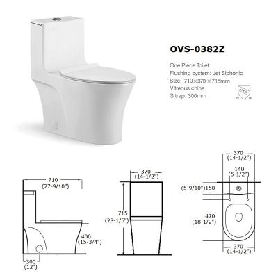 China Ceramic One Piece Toilet Self Cleaning Glazed Surface 1.6 Gpf Elongated Toilet for sale