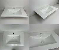 China Smooth Non Porous Easy To Clean Vanity Top Bathroom Sink White Color for sale