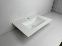 China Smooth Non Porous Easy To Clean Vanity Top Bathroom Sink White Color for sale